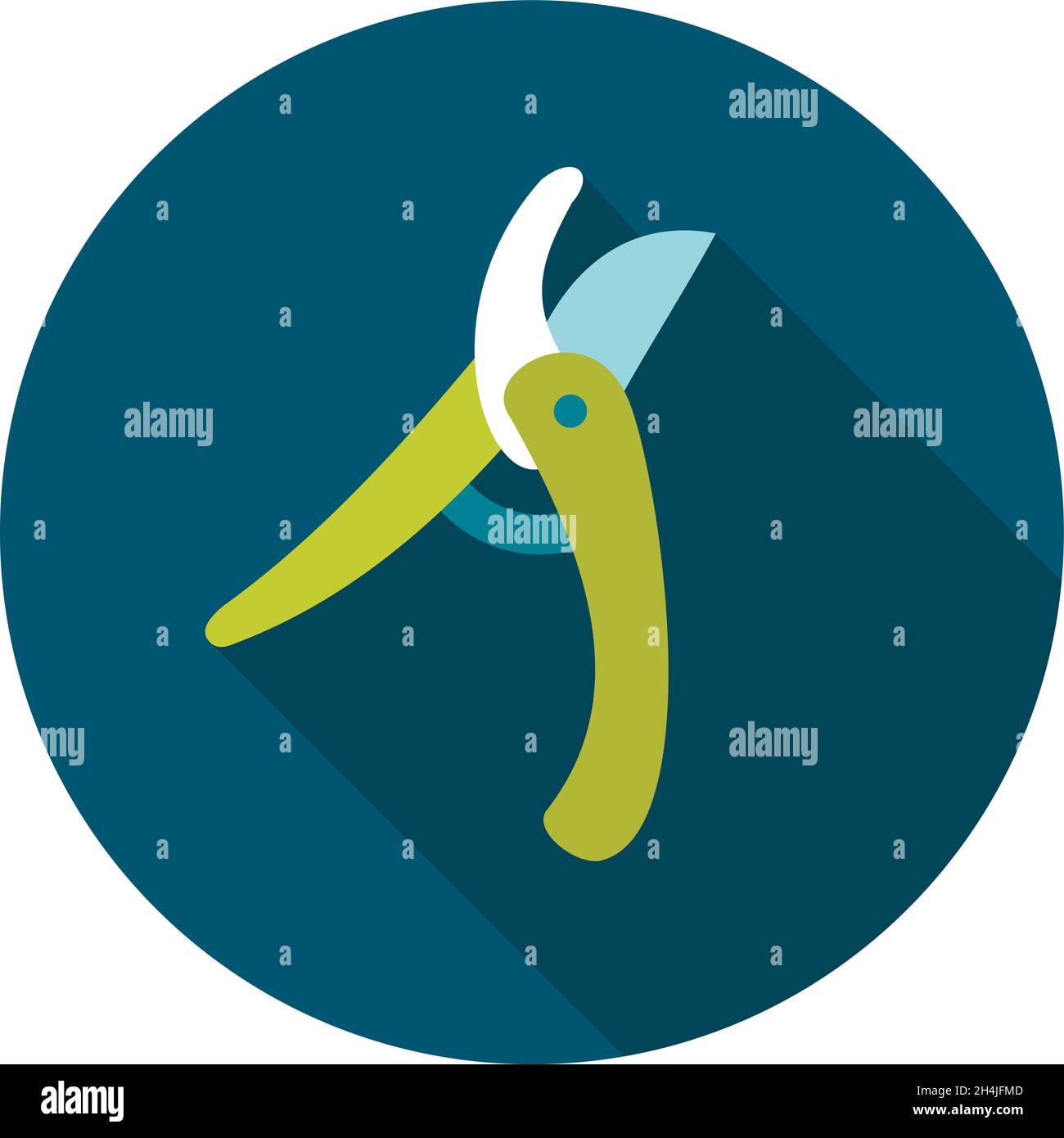 Secateurs, pruner, averruncator flat vector icon outline isolated ...