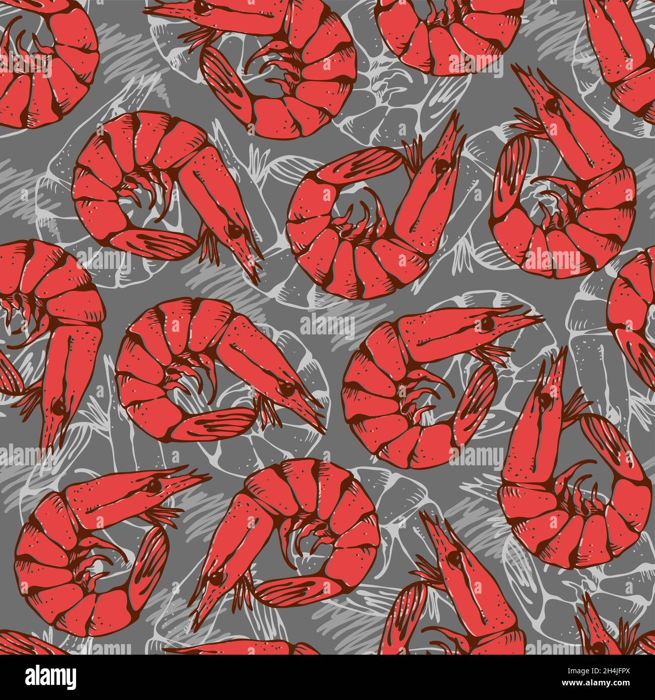 Seamless shrimp pattern hi-res stock photography and images - Alamy