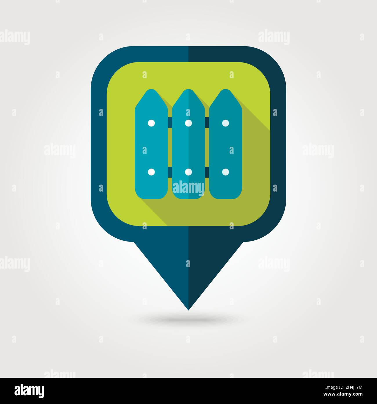 Fence flat pin map icon. Map pointer. Map markers. Farm. Garden. Vector ...