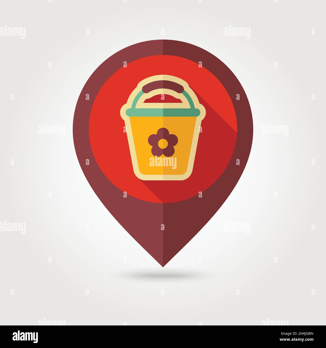 Bucket flat vector pin map icon. Map pointer. Map markers. Garden, eps ...