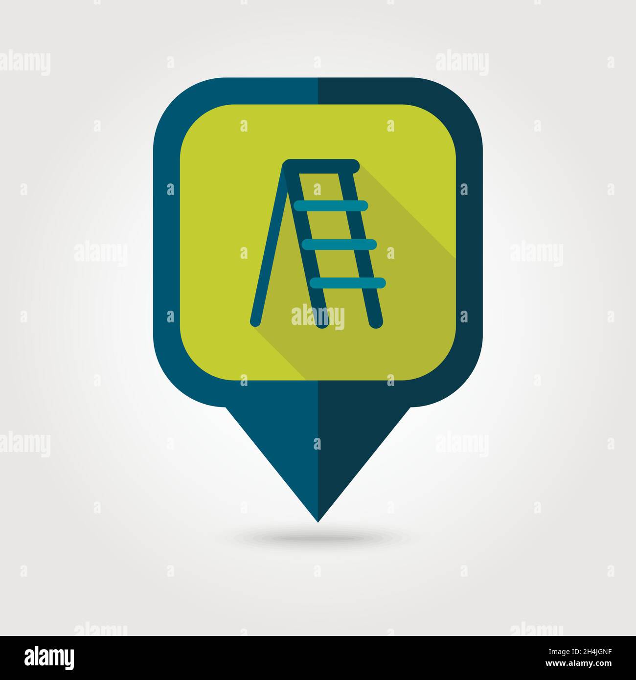 Ladder, stepladder, stair, staircase, stairway flat vector pin map icon ...