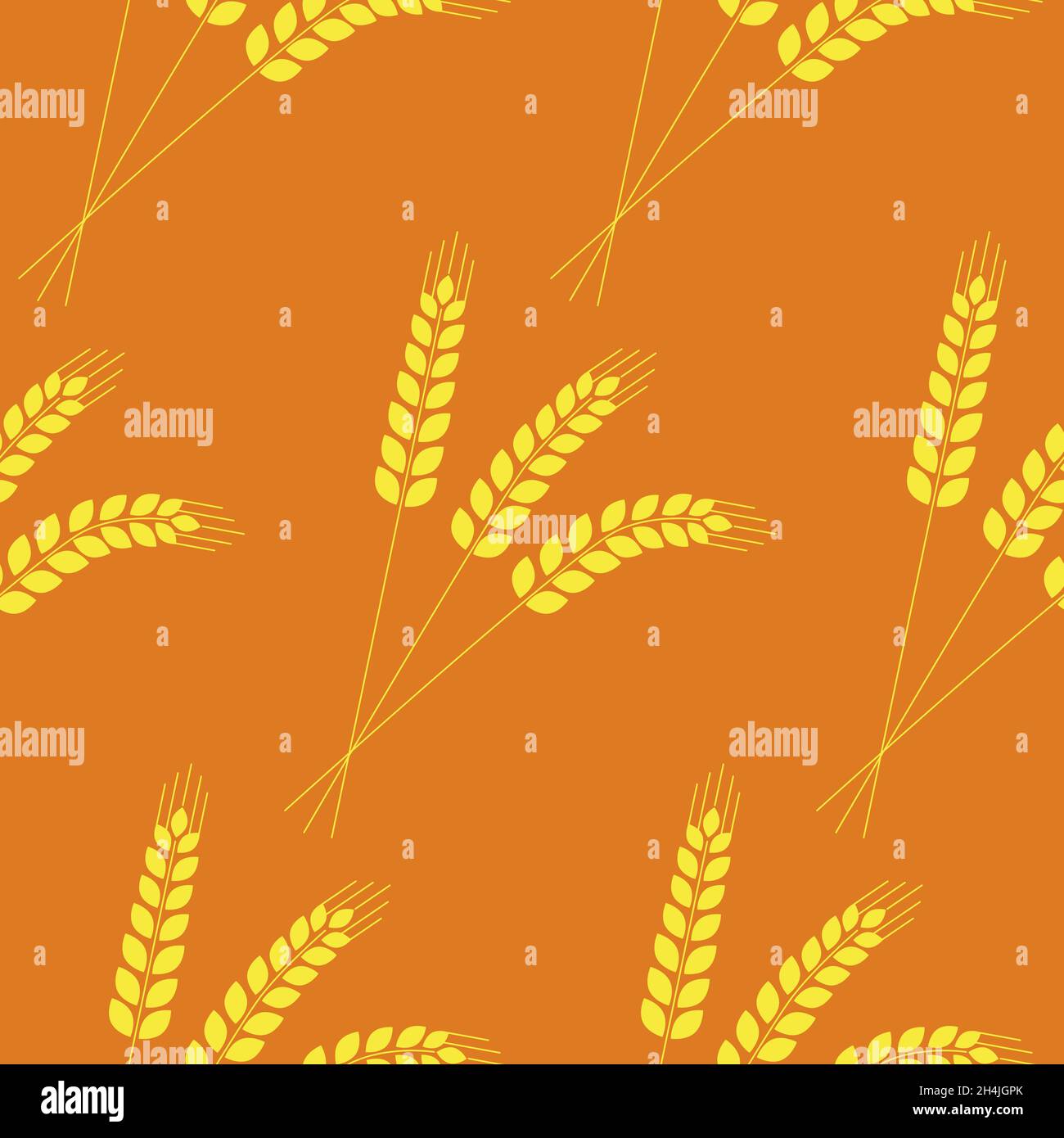 Seamless pattern, ear of wheat rye, vector illustration for textile ...