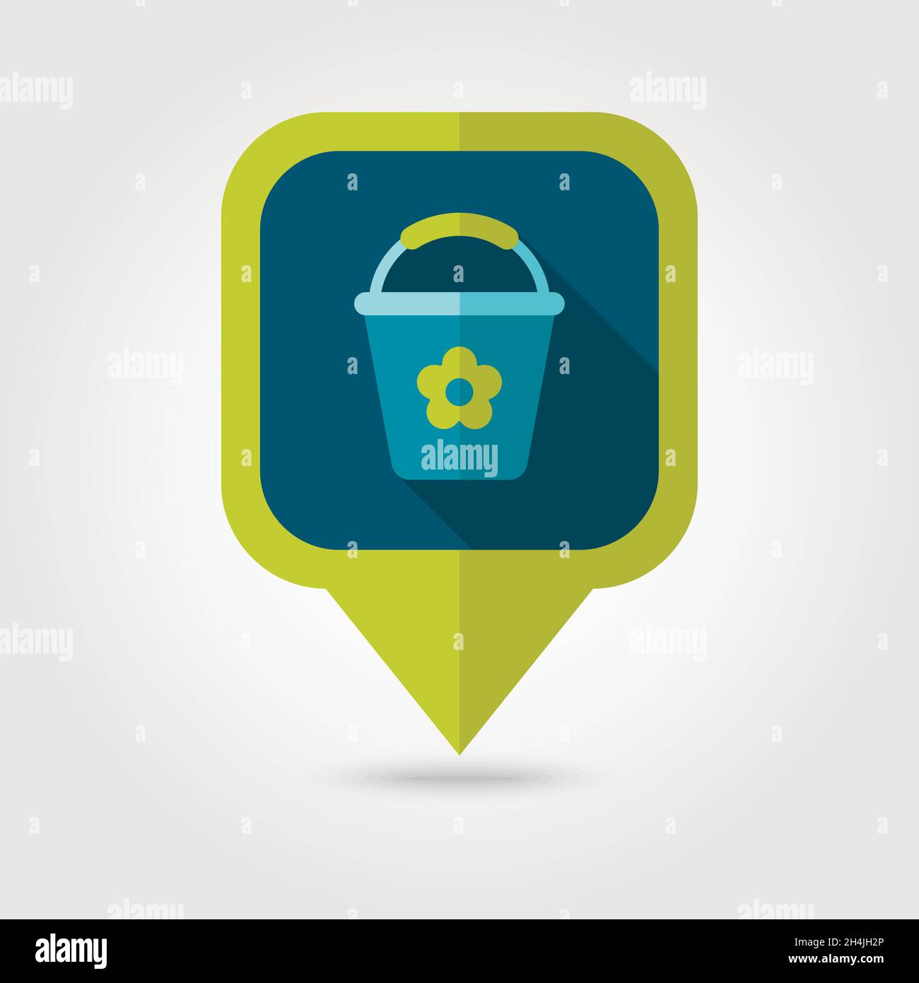 Bucket flat vector pin map icon. Map pointer. Map markers. Garden, eps ...