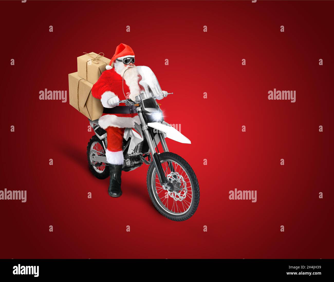 Santa On A Dirt Bike