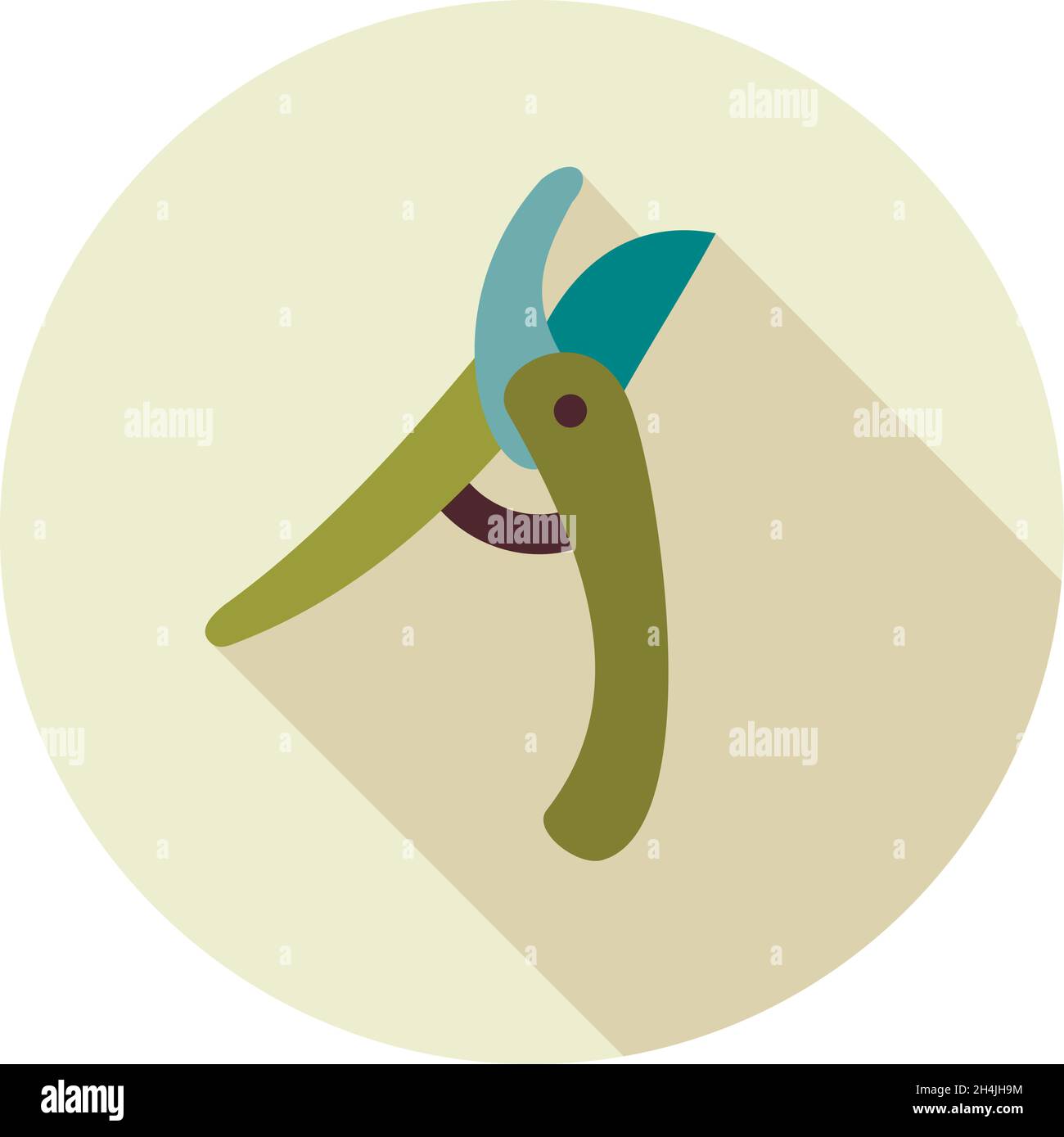 Secateurs, pruner, averruncator flat vector icon outline isolated ...