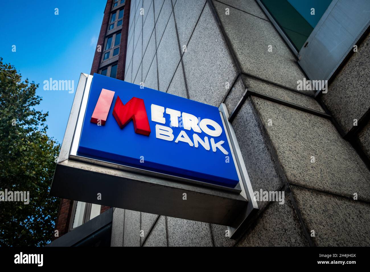 London- November, 2021 Metro Bank- a British high street retail and ...