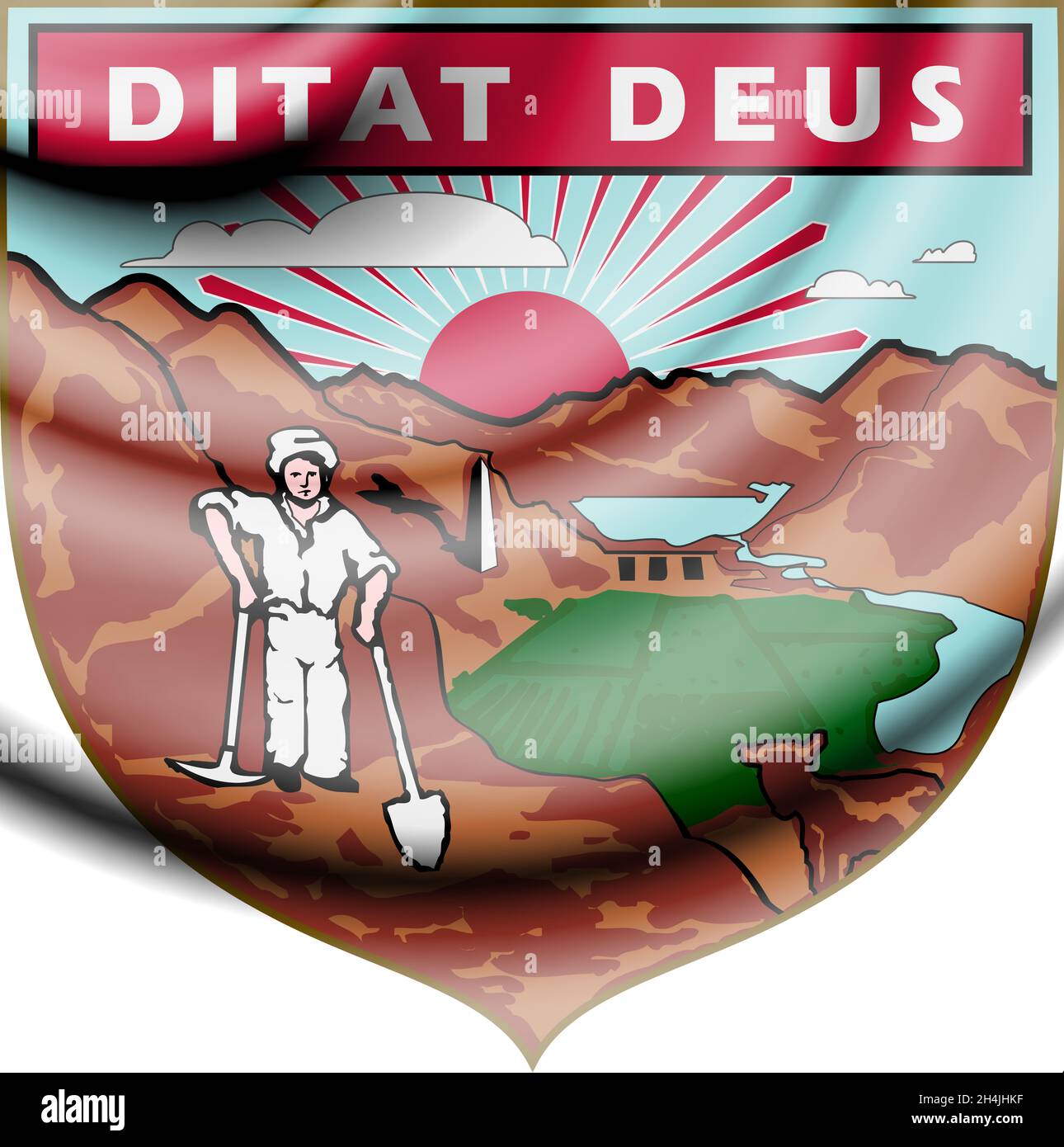 Arizona coat of arms, USA. 3D illustration Stock Photo - Alamy