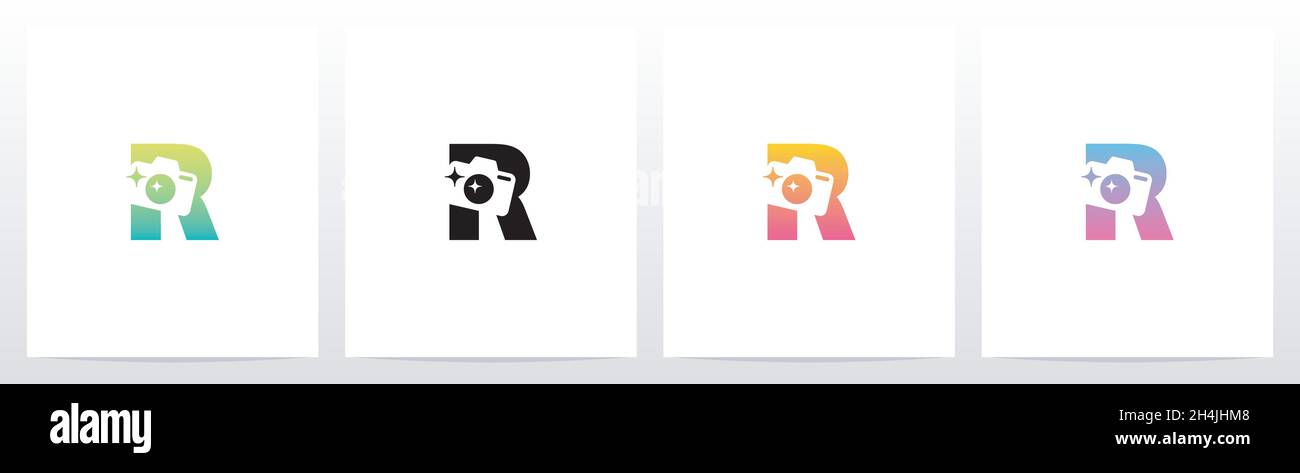 Photography Camera On Letter logo Design R Stock Vector Image & Art - Alamy