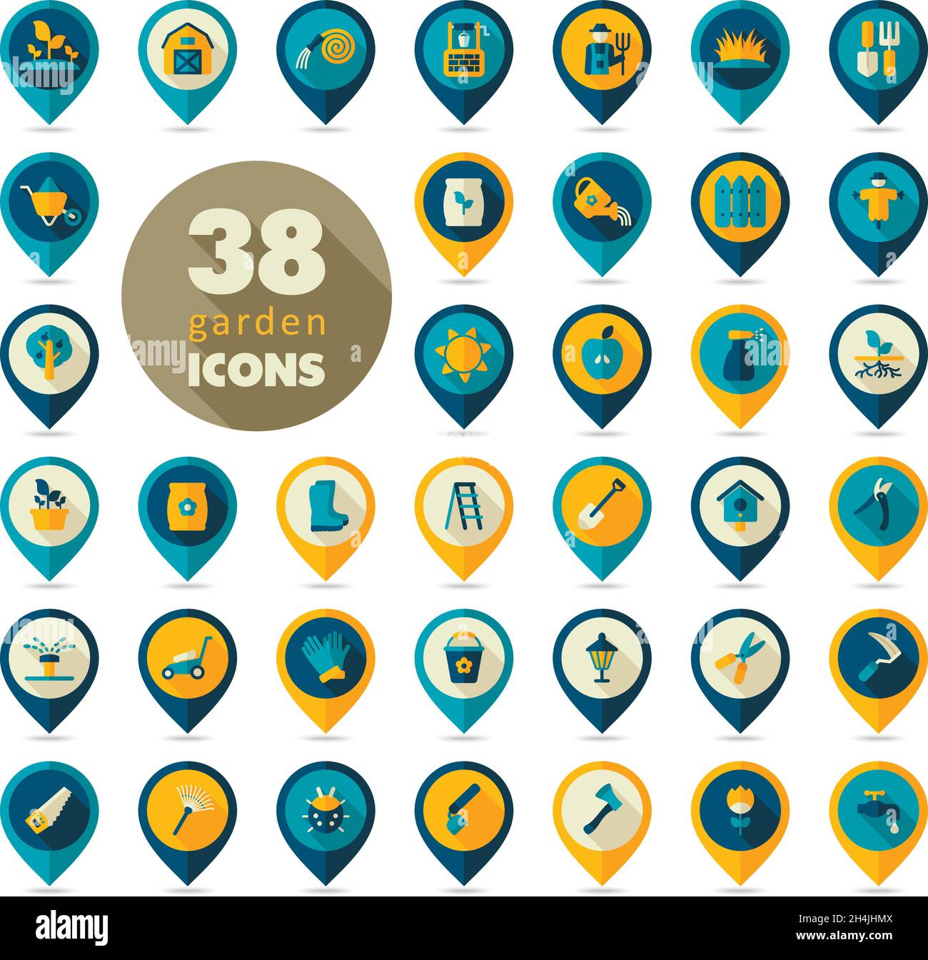 Garden Farm flat vector pin map icon. Map pointer. Map markers, eps 10 Stock Vector Image & Art ...