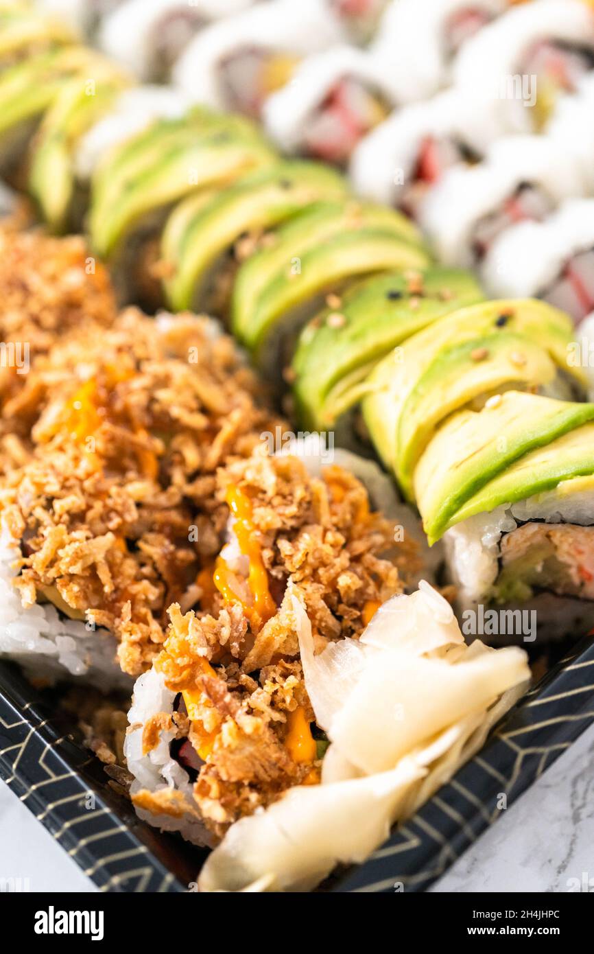 Pre packaged variety sushi rolls hi-res stock photography and images ...