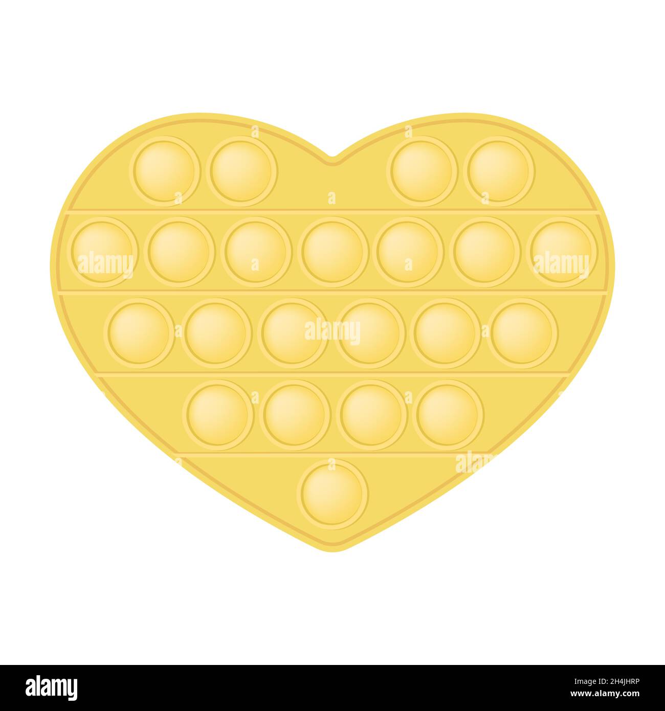 Popit yellow heart as a fashionable silicon fidget toy. Addictive anti ...