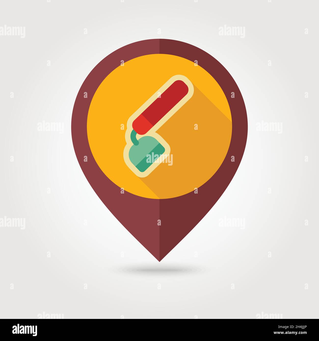 Hoe flat vector pin map icon. Map pointer. Map markers. Garden ...