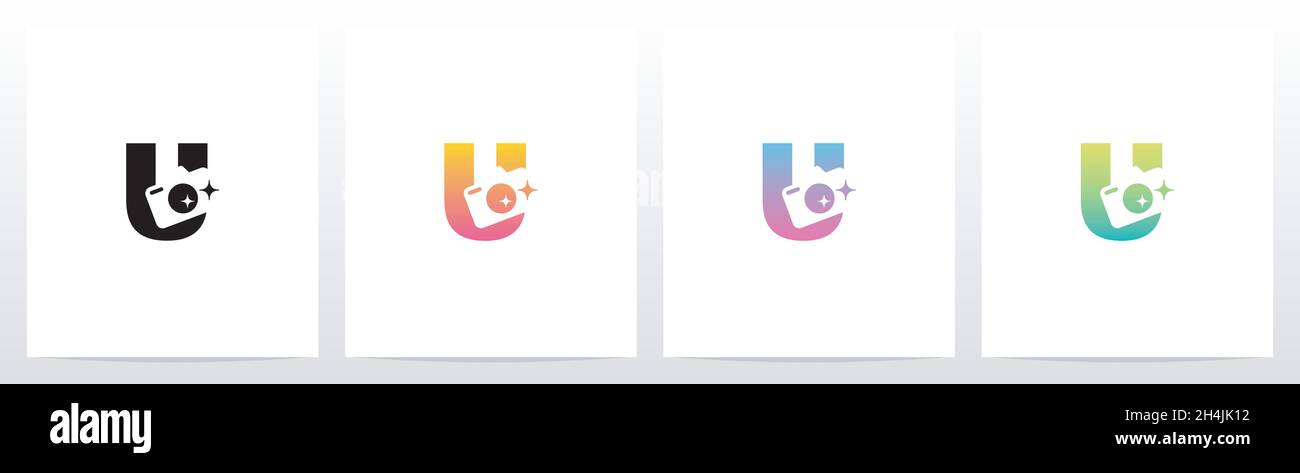 Photography Camera On Letter logo Design U Stock Vector Image & Art - Alamy