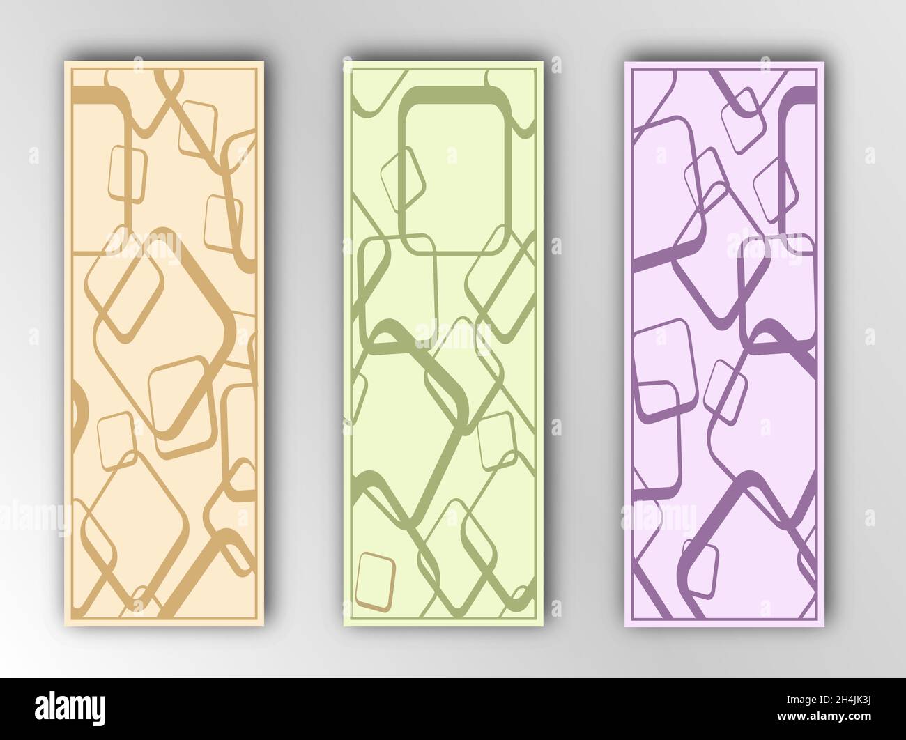 set of abstract geometric patterns of intersecting squares for banners, covers, brochures ...