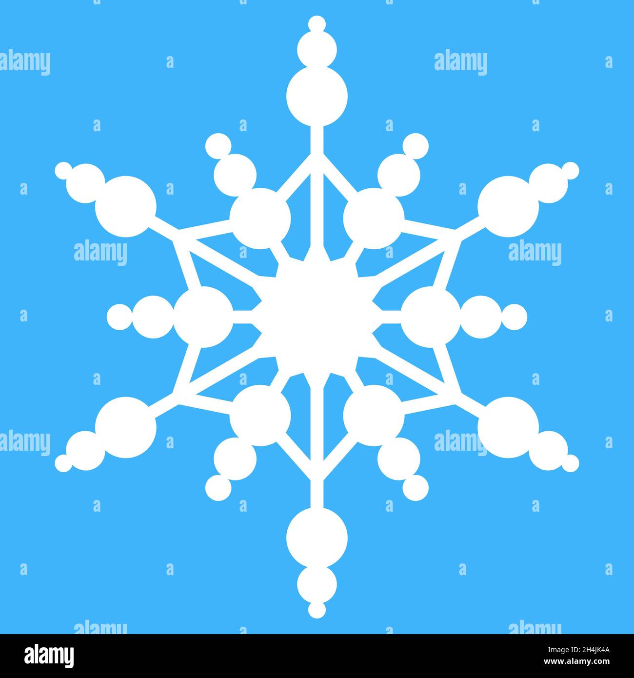 Symmetrical snowflake silhouette shape christmas snowflake, geometric ...