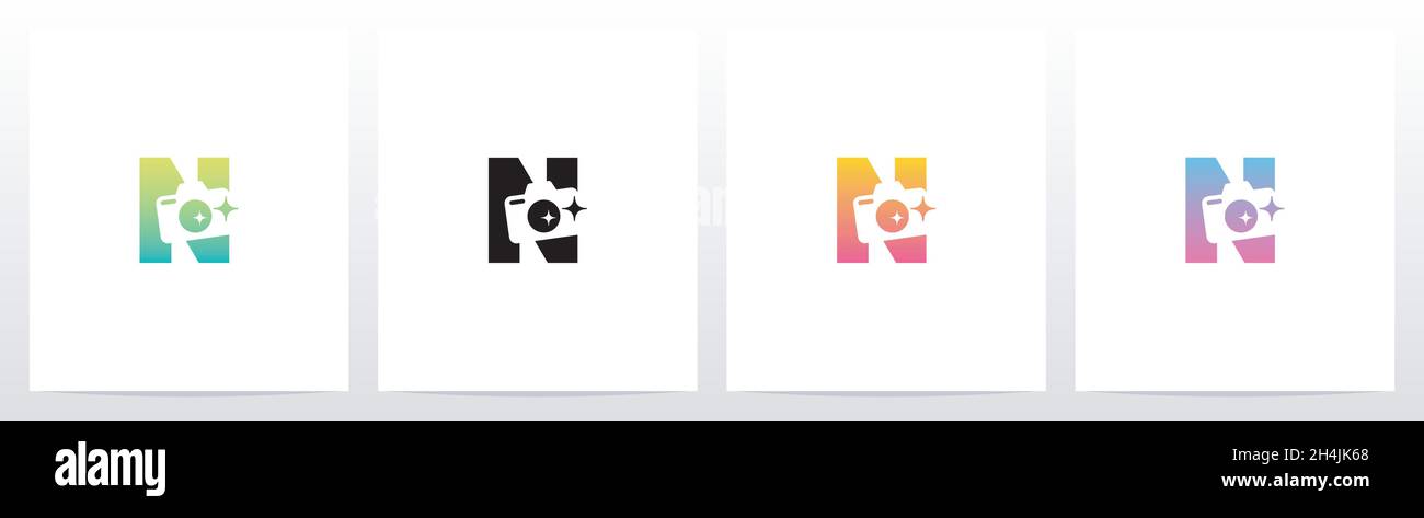 Photography Camera On Letter logo Design N Stock Vector Image & Art - Alamy