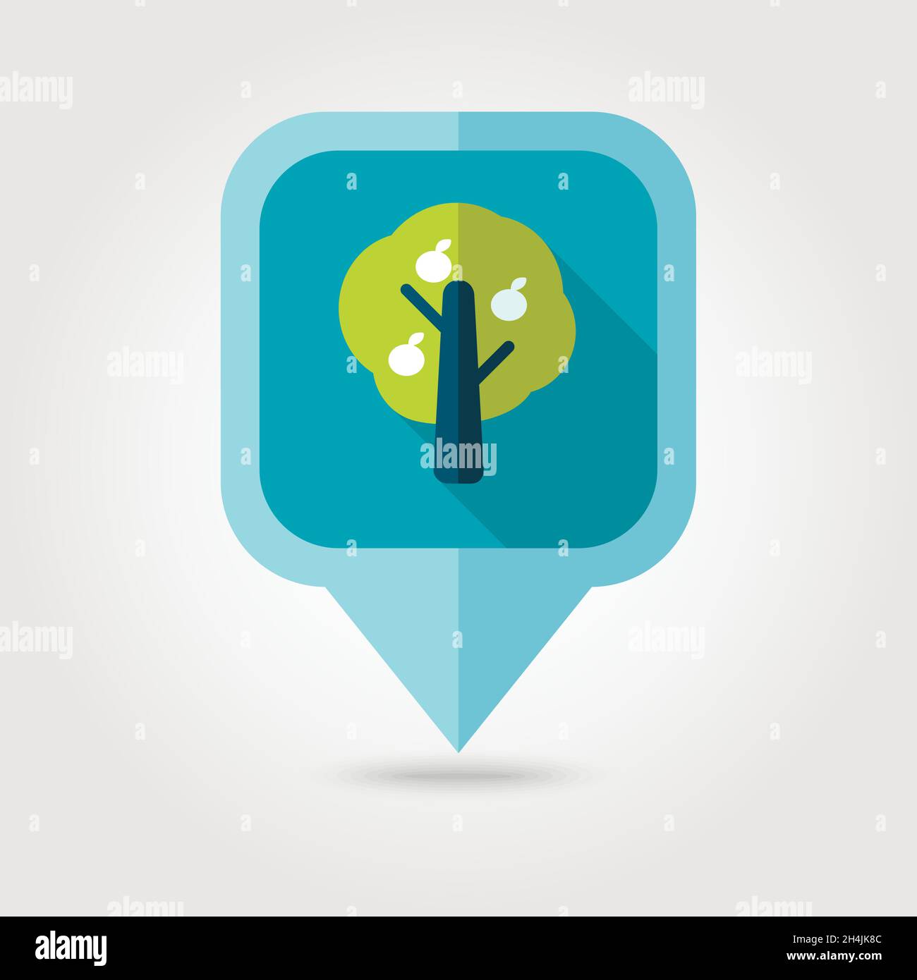 Fruit tree flat pin map icon. Map pointer. Map markers. Farm. Garden. Harvest. Vector ...