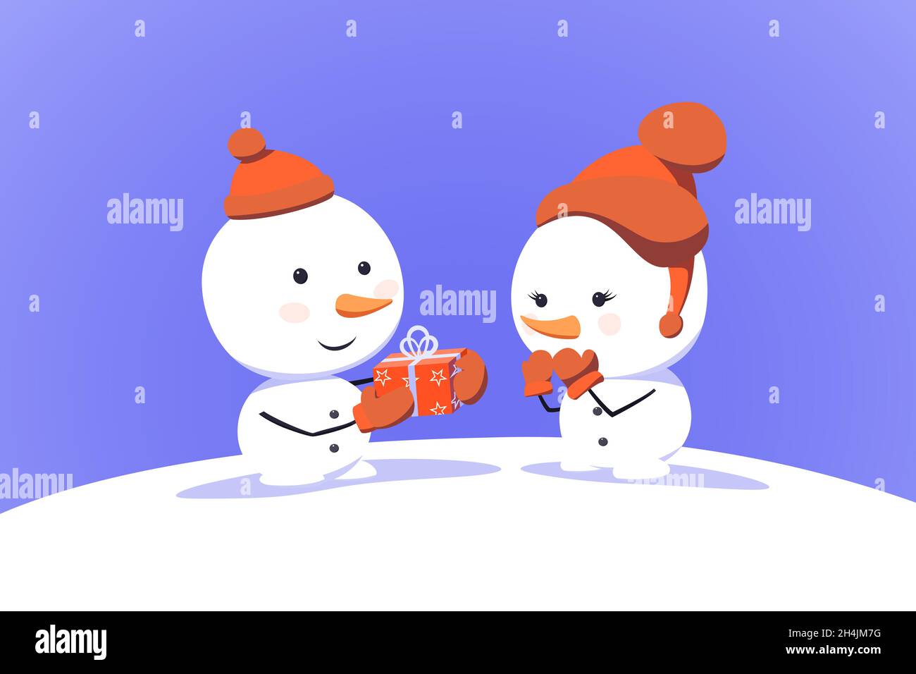 Cute snowman cartoon hi-res stock photography and images - Alamy