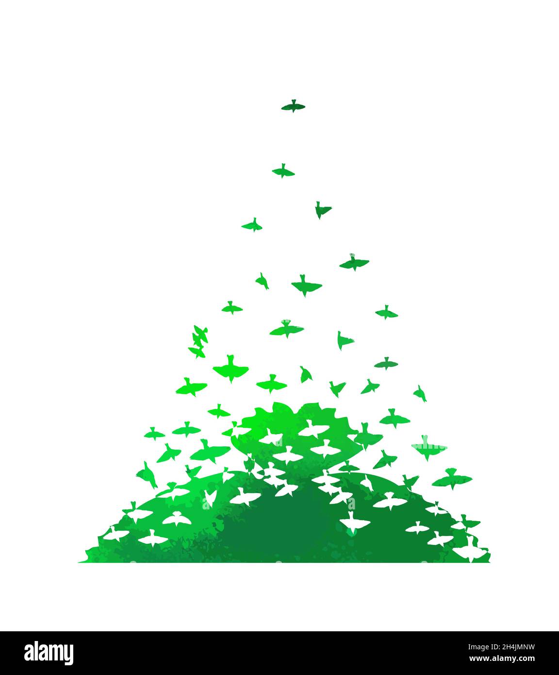 Christmas tree of birds Vector illustration Stock Vector Image & Art ...