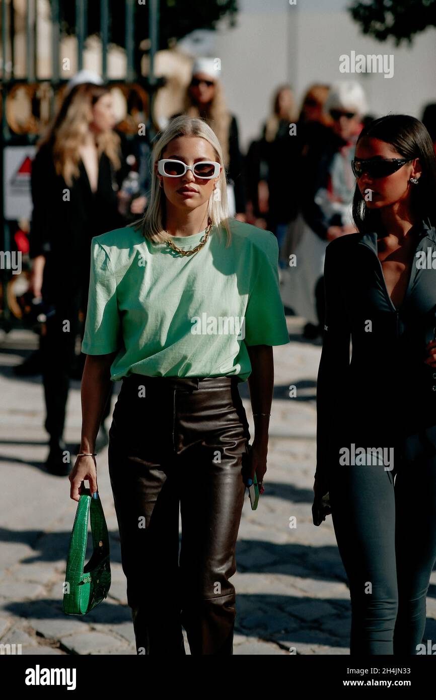 Street style, Caroline Ebo arriving at Dior Spring Summer 2022 show ...