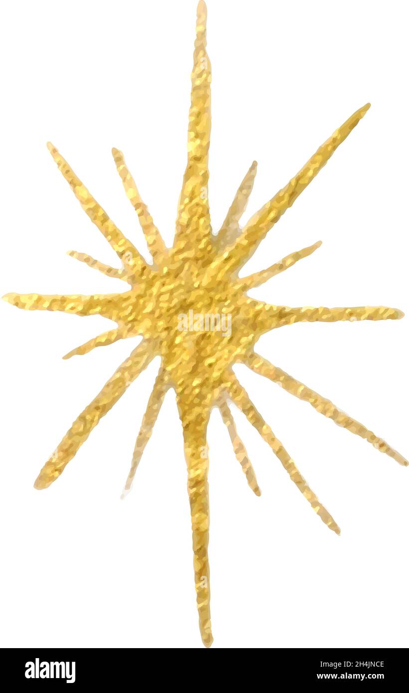 sparkles star, linear drawing on a white background Stock Vector Image ...