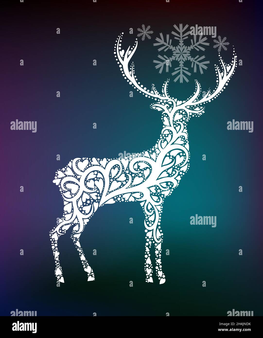 Christmas deer from patterns. Vector illustration flat Stock Vector ...