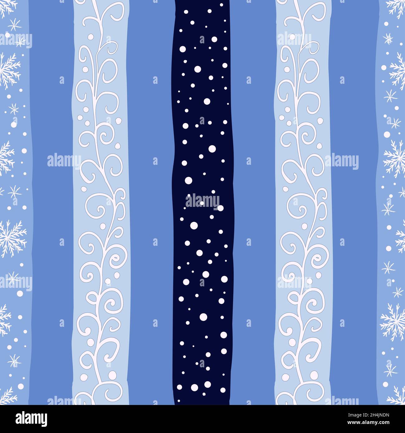 Seamless repeating winter pattern with abstract stripes in blue color ...