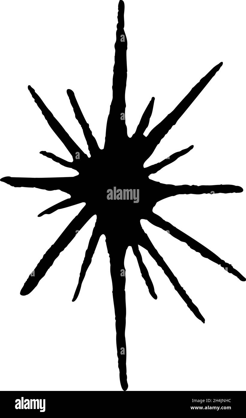 sparkles star, linear drawing on a white background Stock Vector Image ...