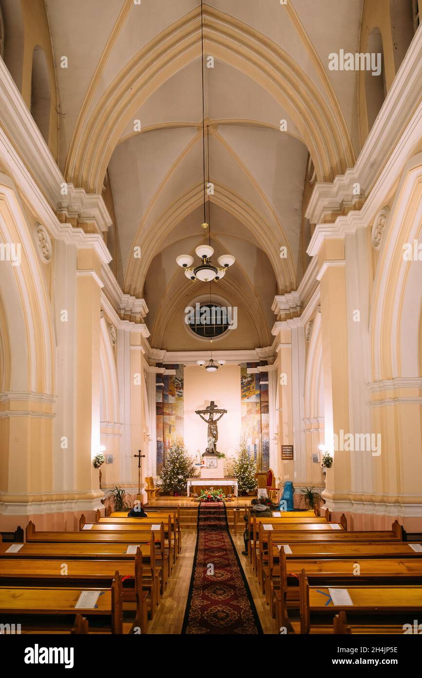 Interior of catholic Church of the Assumption of the Virgin Mary in ...