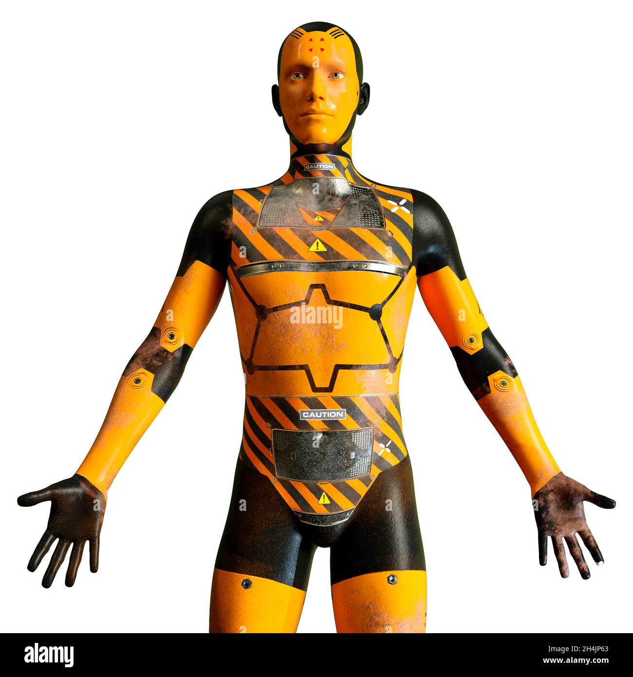 3D rendering of a male robot isolated on white background Stock Photo ...