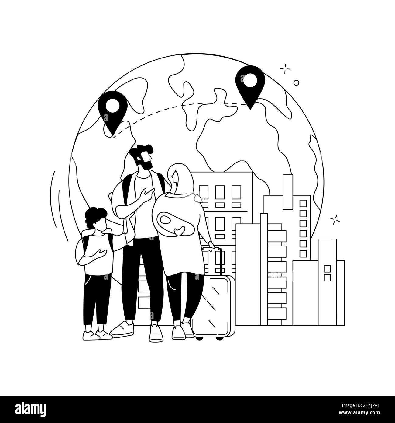 Family migration abstract concept vector illustration Stock Vector ...