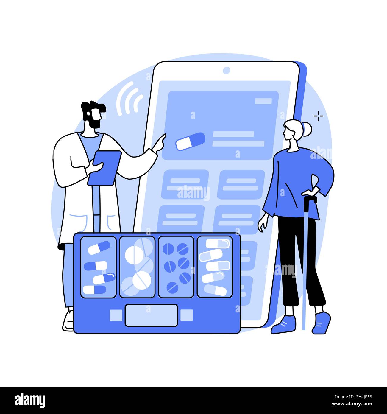 Smart pill boxes abstract concept vector illustration Stock Vector ...