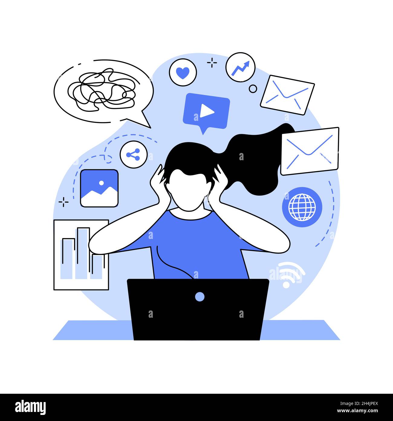 Digital overload abstract concept vector illustration Stock Vector ...