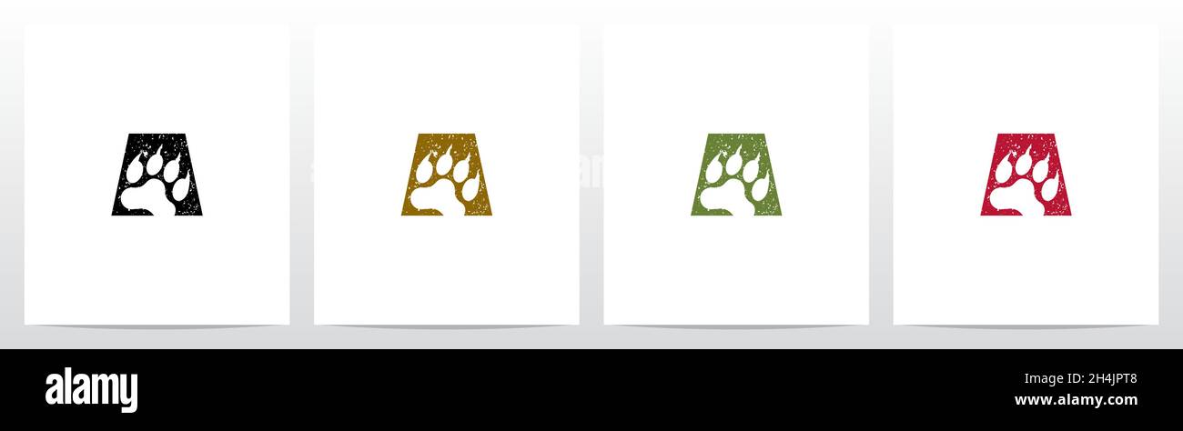 Paw Print With Claws On Letter Logo Design A Stock Vector Image & Art ...