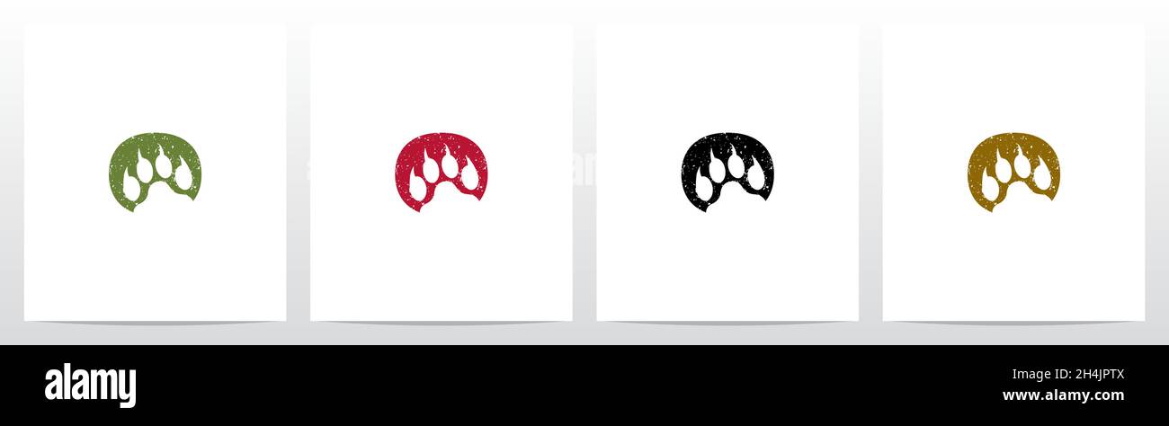 Paw Print With Claws On Letter Logo Design O Stock Vector Image & Art ...