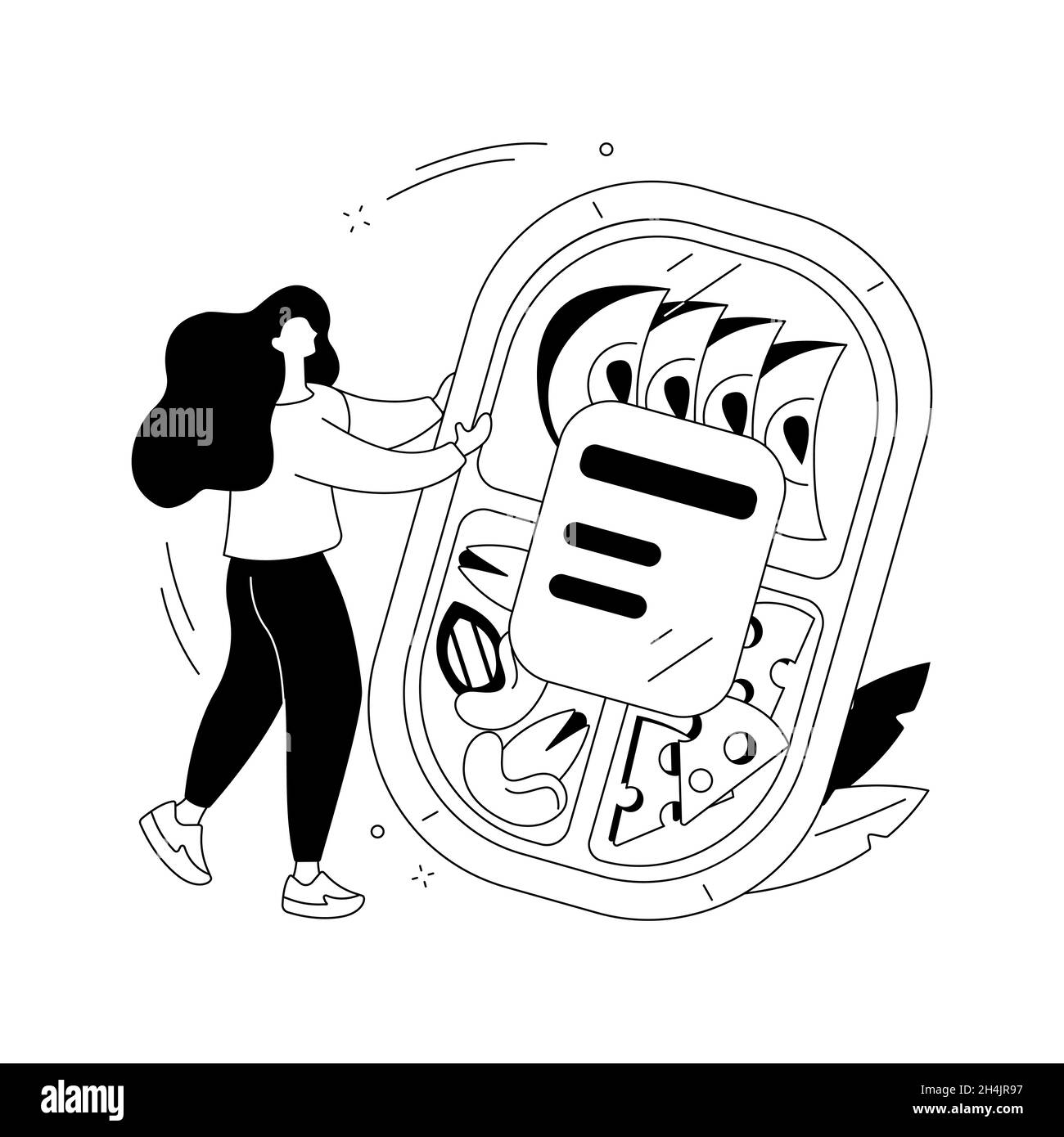 Assorted snack pack abstract concept vector illustration Stock Vector ...