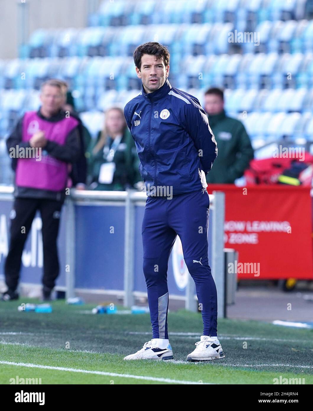 Manchester City manager Brian Barry-Murphy on the touchline during the ...
