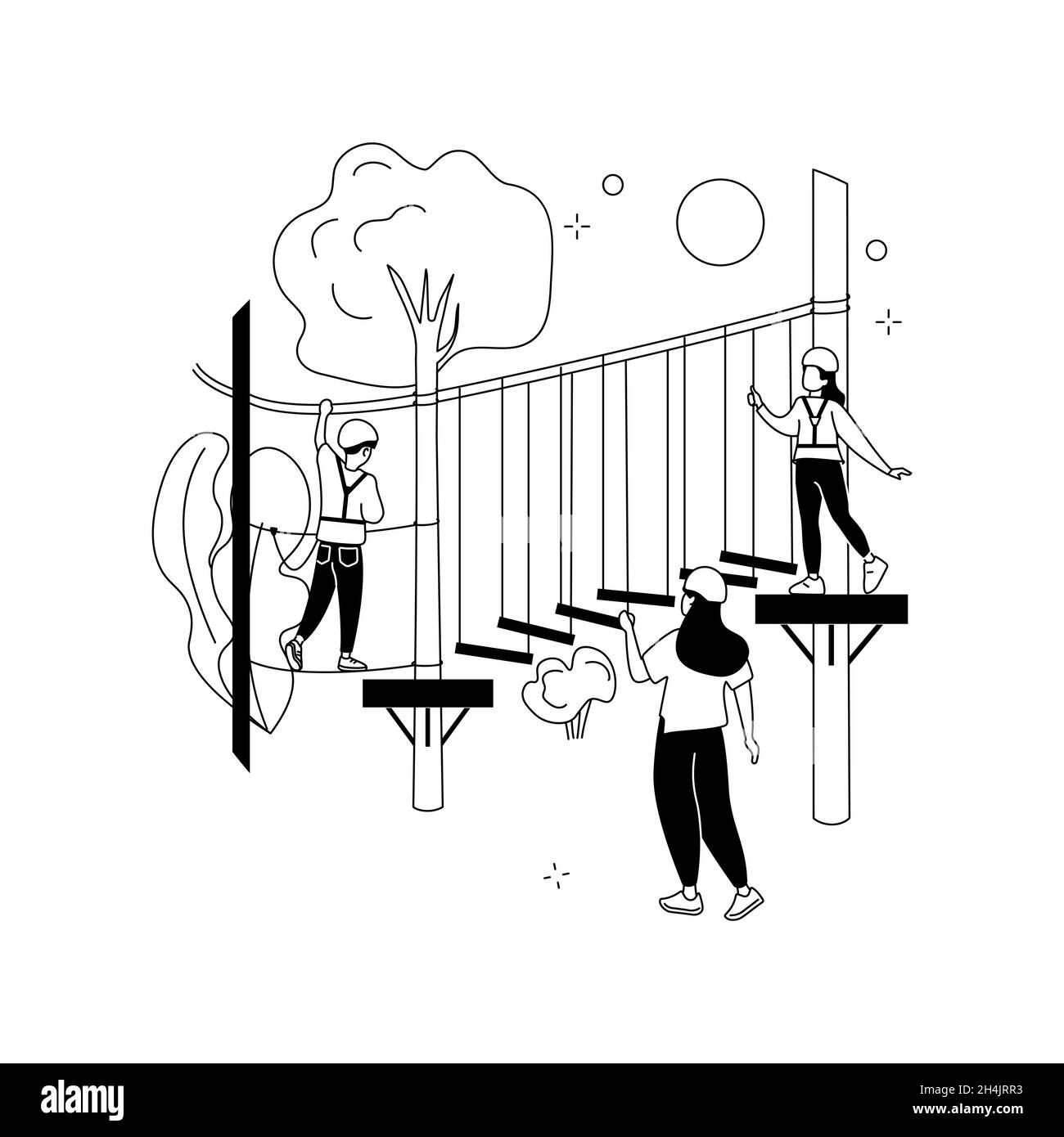 Summer ropes course abstract concept vector illustration Stock Vector ...