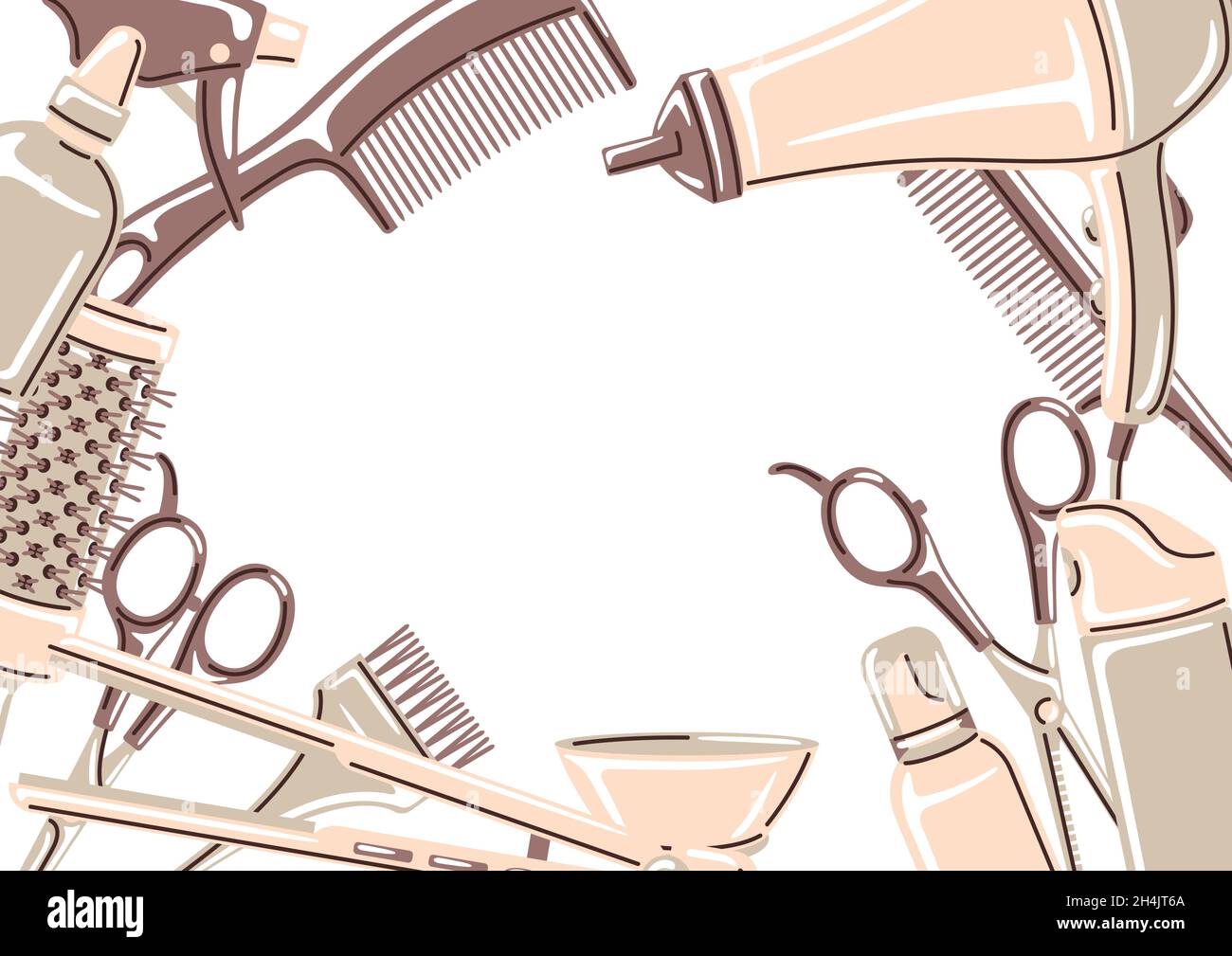 Barbershop frame with professional hairdressing tools. Haircutting ...