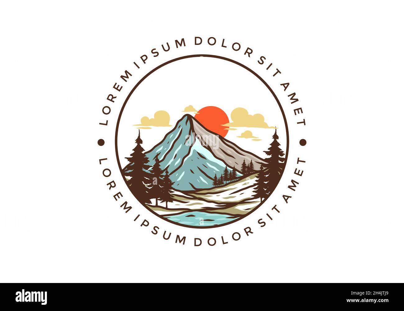 Illustration drawing of mountain design Stock Vector Image & Art - Alamy