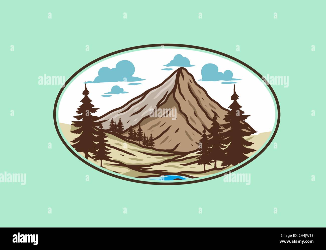 Illustration drawing of mountain design Stock Vector Image & Art - Alamy