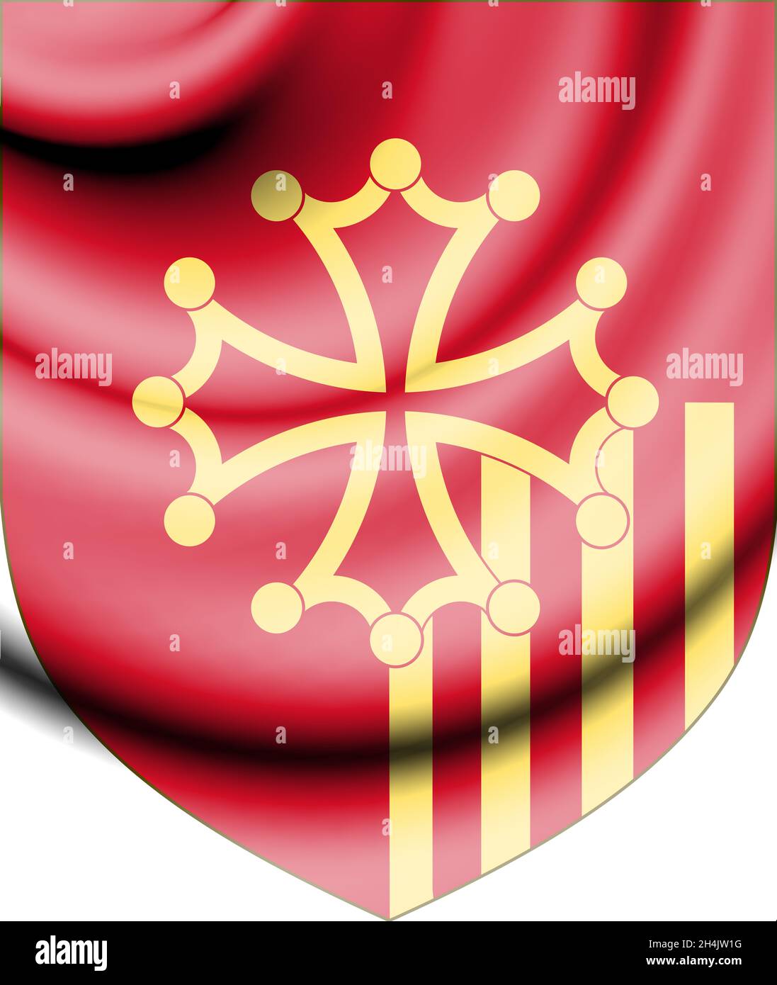 Languedoc-Roussillon coat of arms, France. 3D Illustration Stock Photo ...
