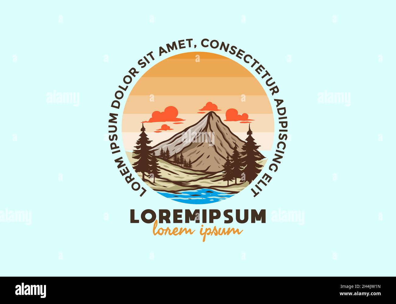 Illustration drawing of mountain design Stock Vector Image & Art - Alamy