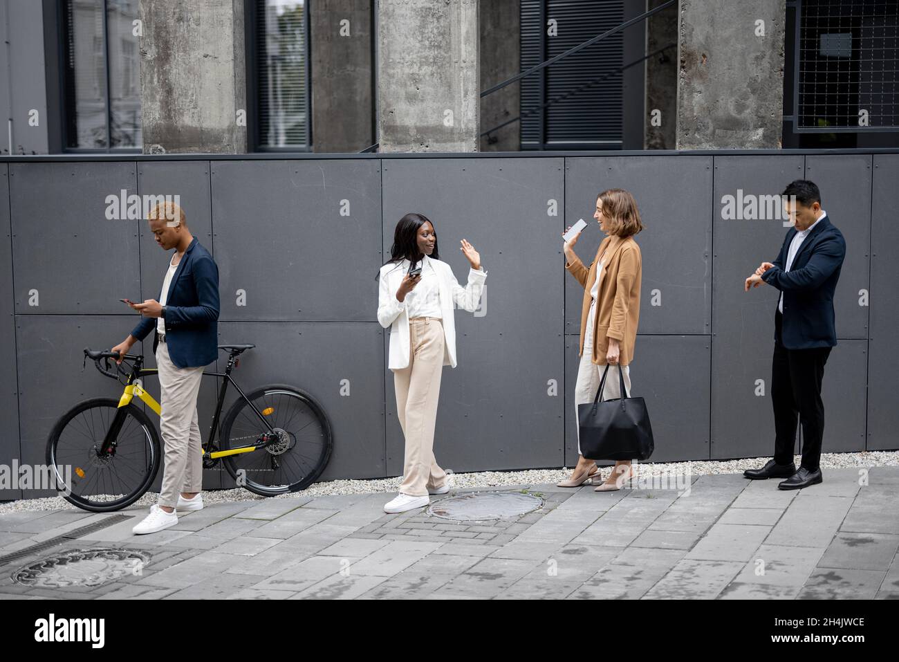 Waiting turn people in queue hi-res stock photography and images - Alamy