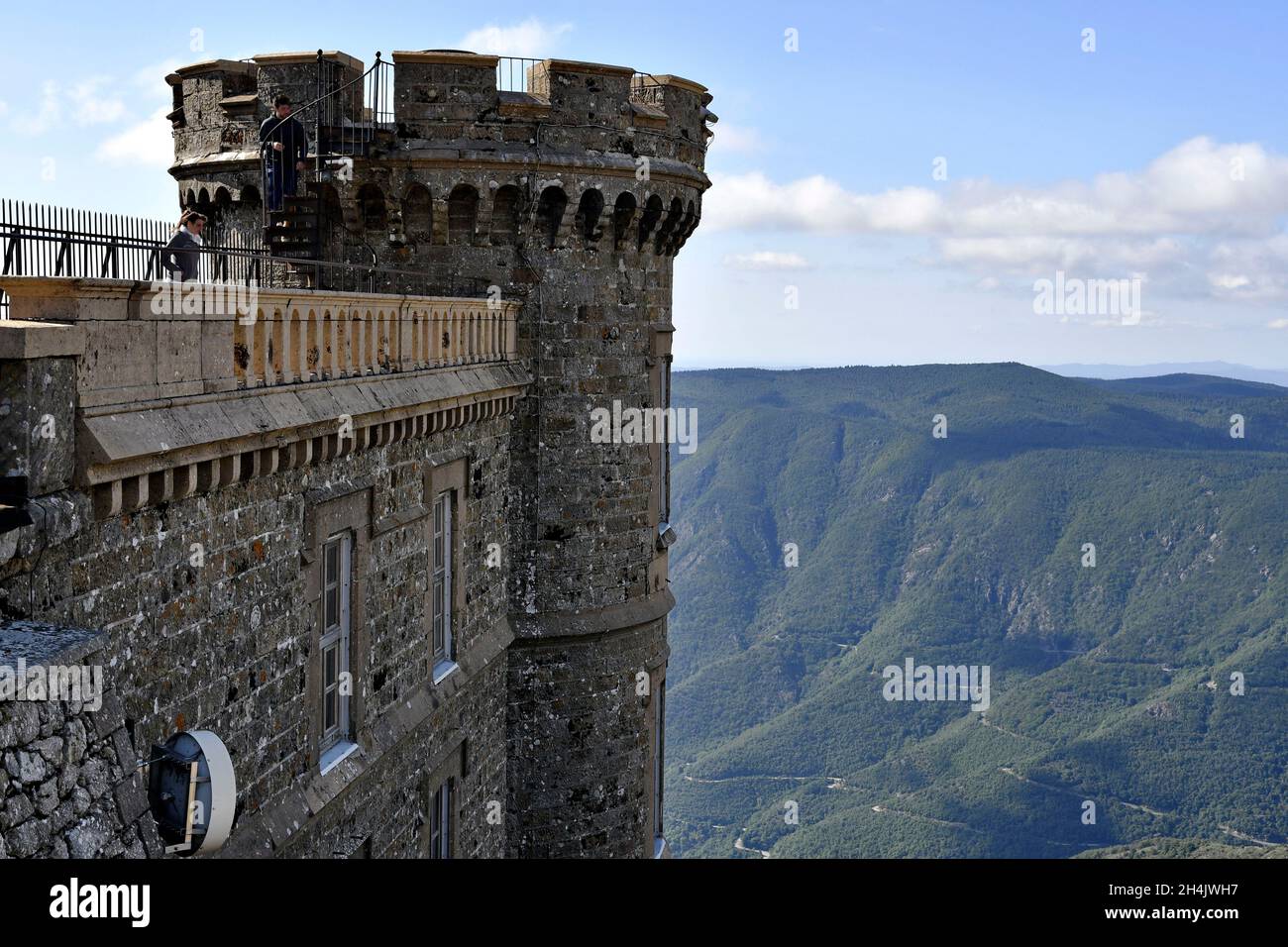 France, Gard, Mont Aigoual, summit, observatory, weather station Stock ...