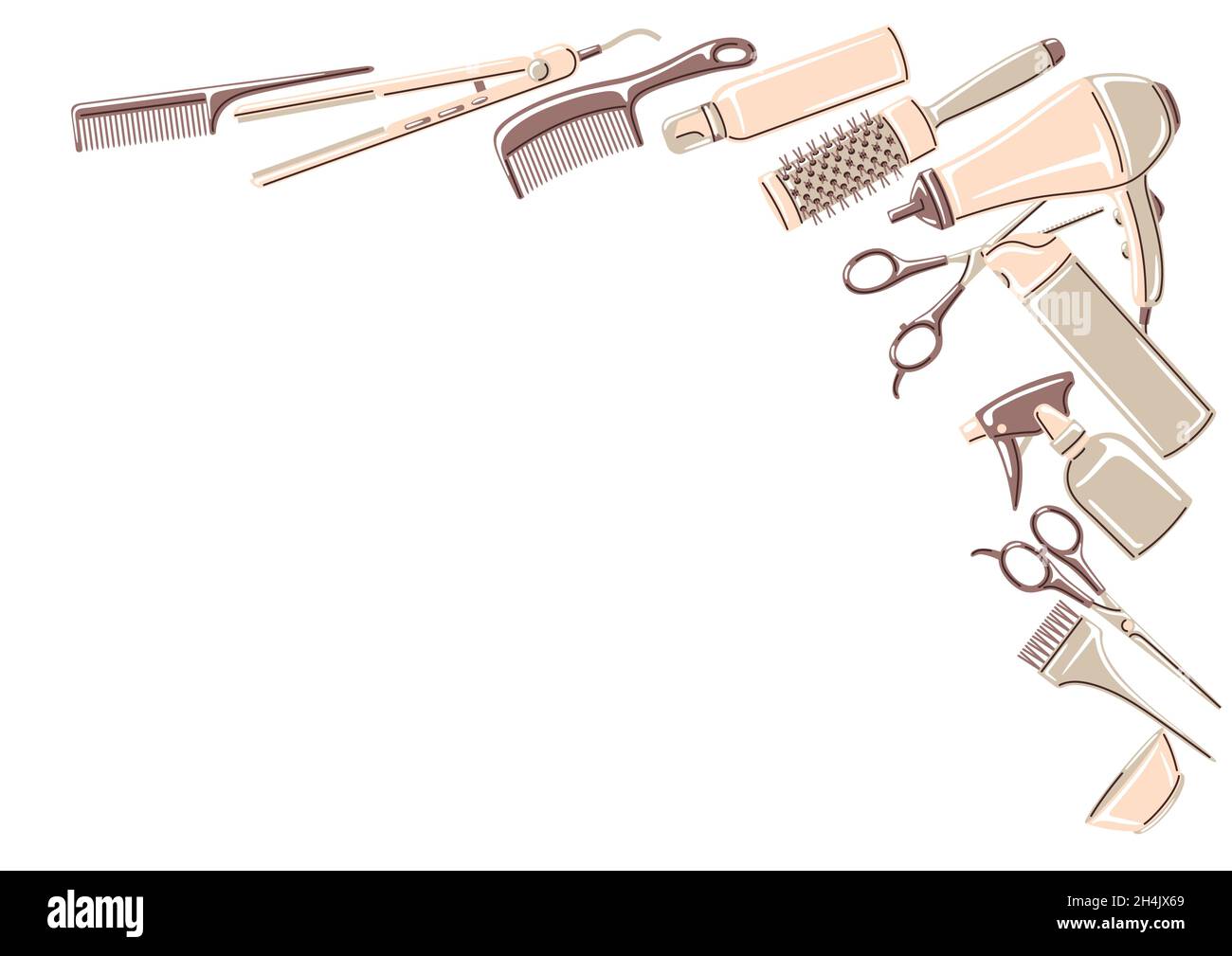 Barbershop background with professional hairdressing tools. Haircutting ...