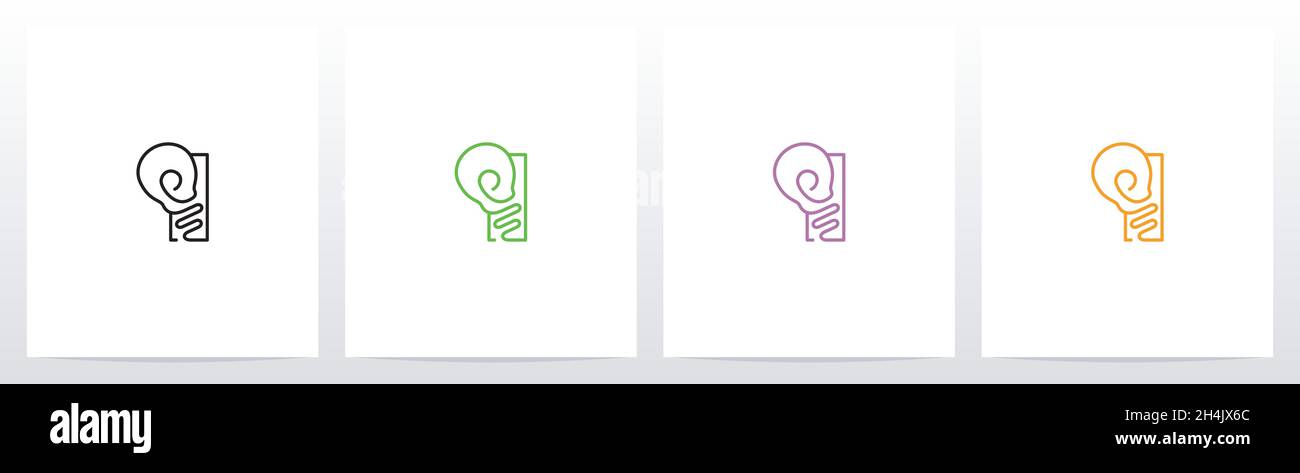 Outline Of Lightbulb On Letter Logo Design I Stock Vector Image & Art ...