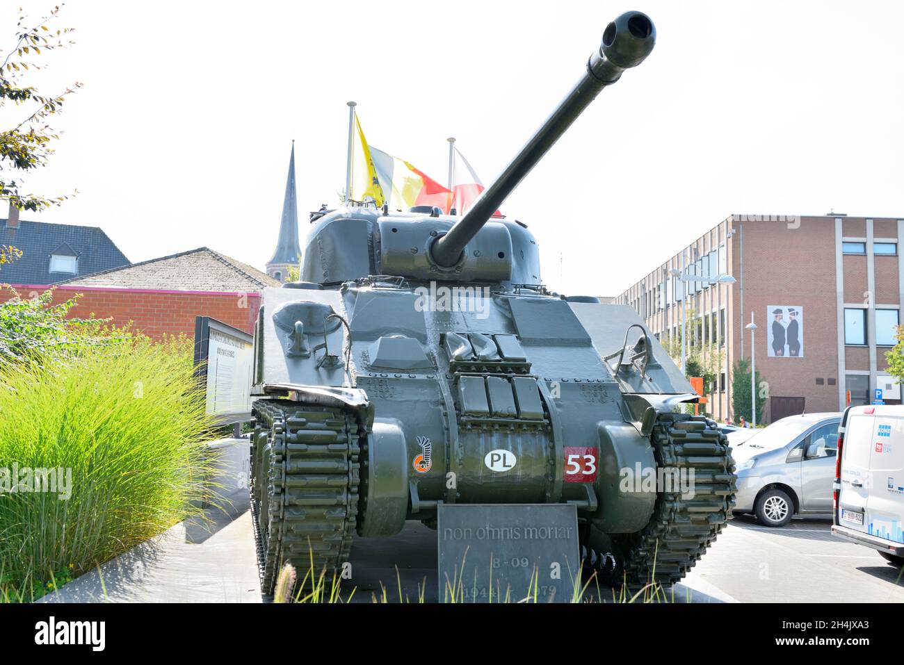 Belgium, West Flanders, Thielt or Tielt, memorial of the liberation of ...
