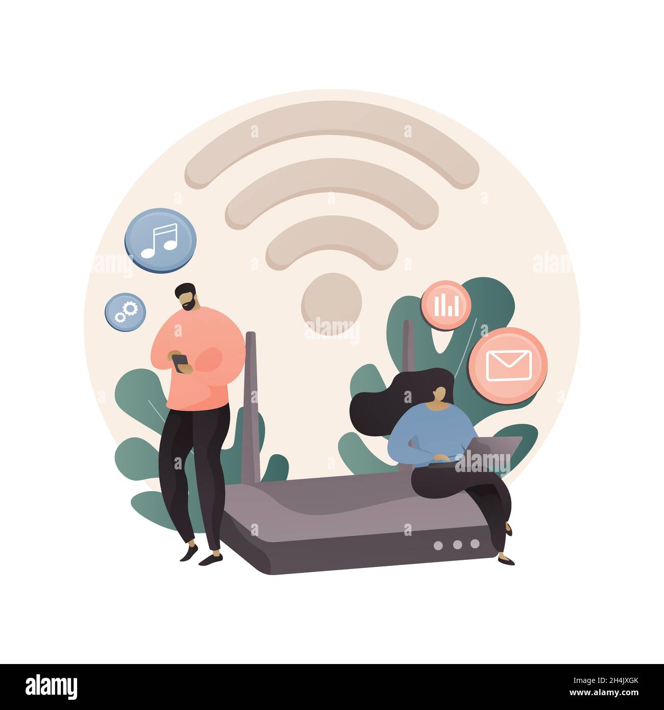 Wi-fi connection abstract concept vector illustration Stock Vector ...