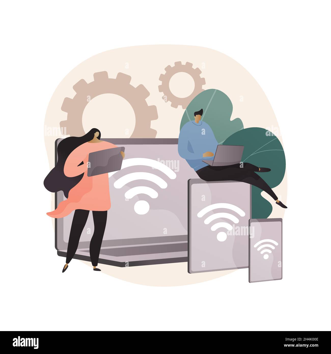 Wireless Device Connection Abstract Concept Vector Illustration Stock Vector Image And Art Alamy